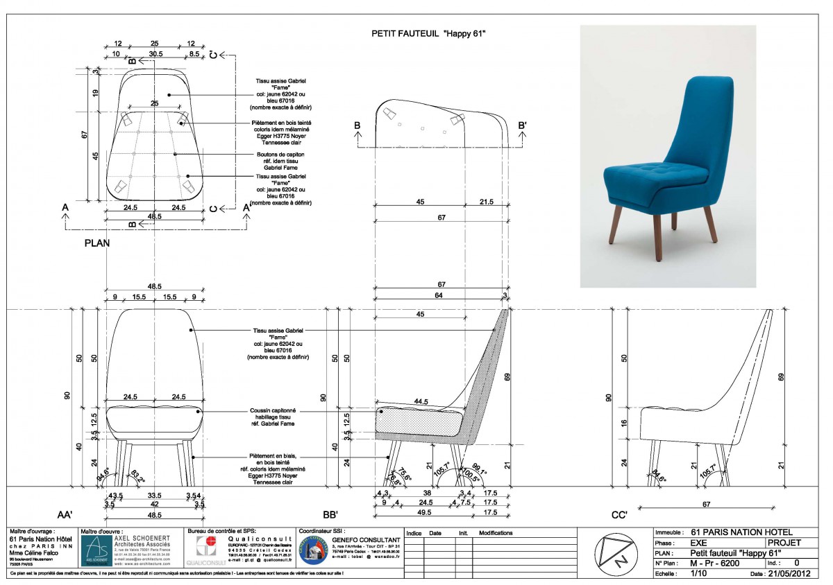 Petit fauteuil - Plan - Zsofia Varnagy